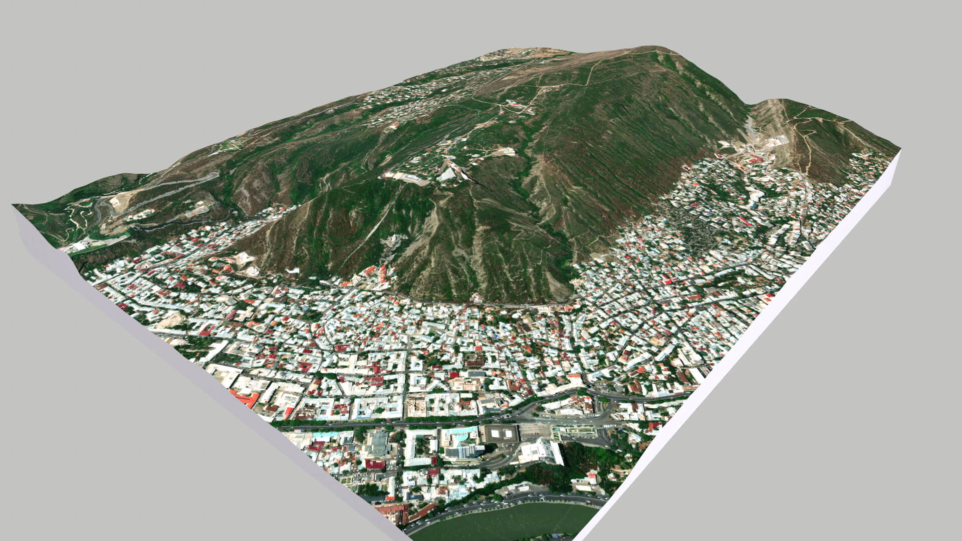 Mountain Landscape Mtatsminda Tbilisi Georgia - 3D Model by clickshop3d