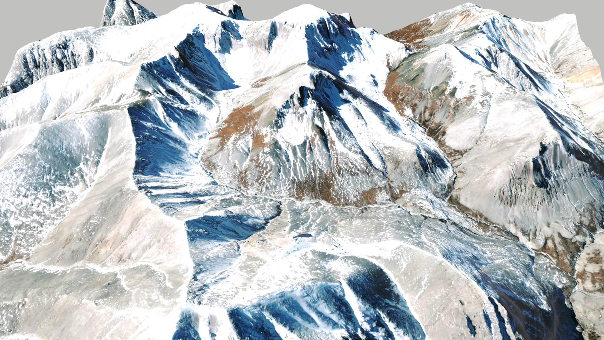 Mountain Landscape Snow Table Height 3178 Meters Mongolia - 3D Model by ...