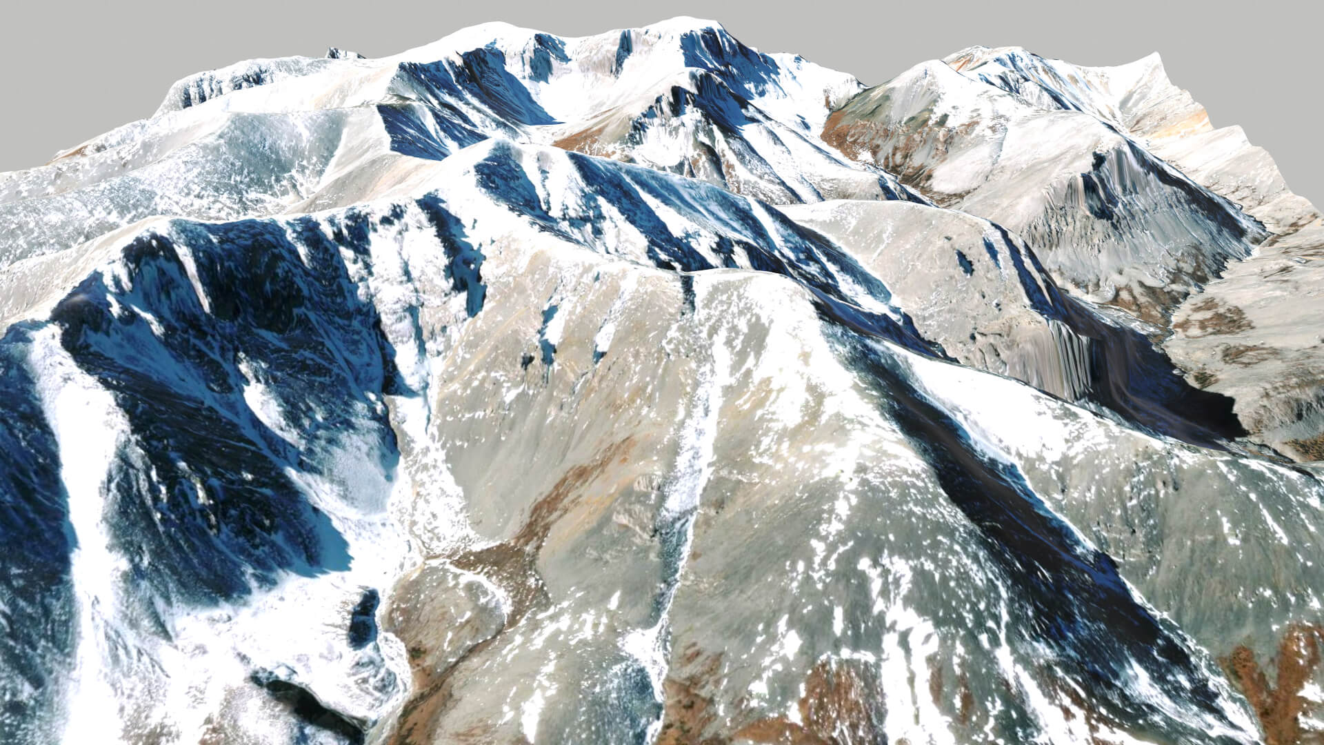Mountain Landscape Snow Table Height 3178 Meters Mongolia - 3D Model by ...