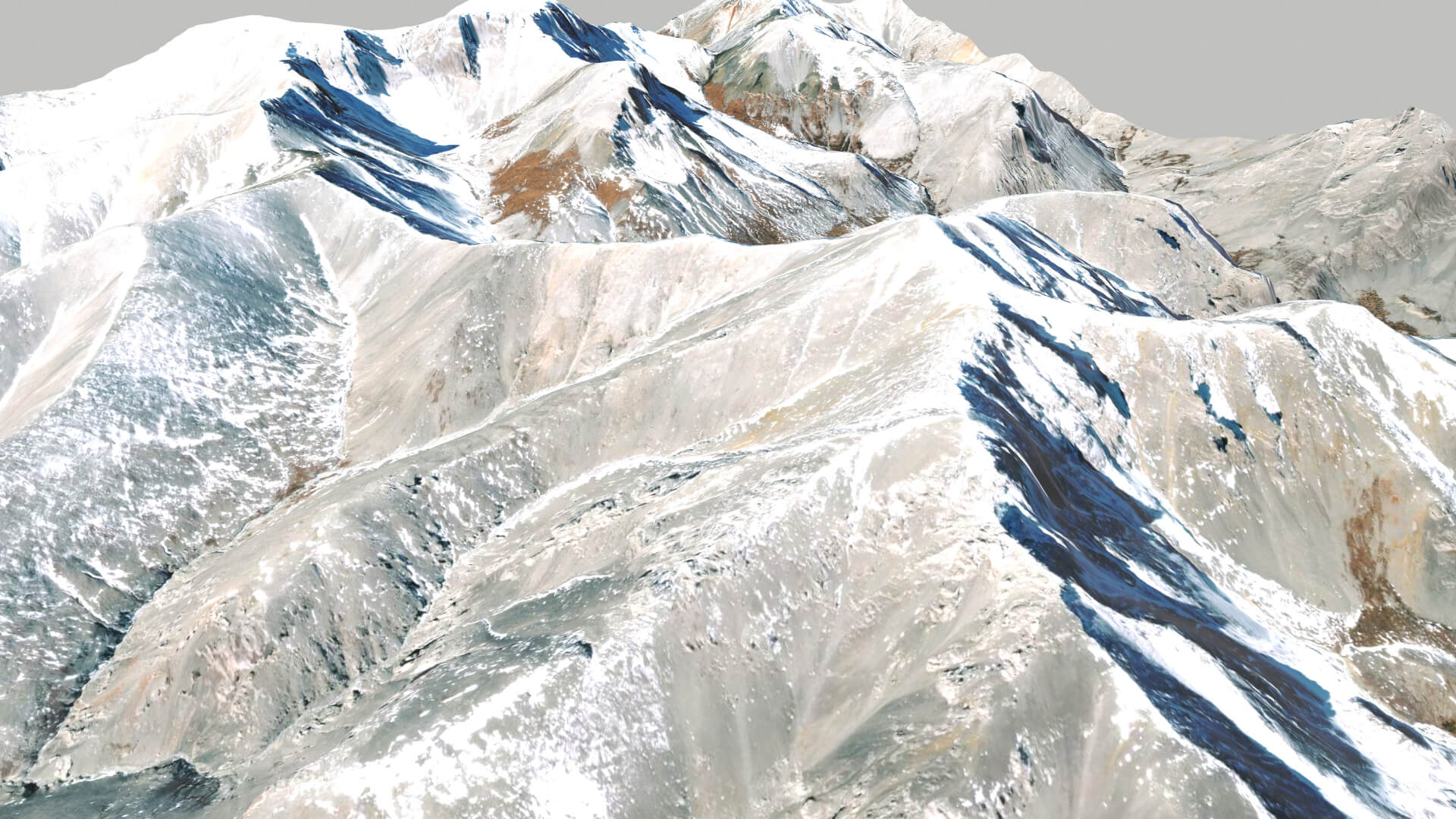 Mountain Landscape Snow Table Height 3178 Meters Mongolia - 3D Model by ...