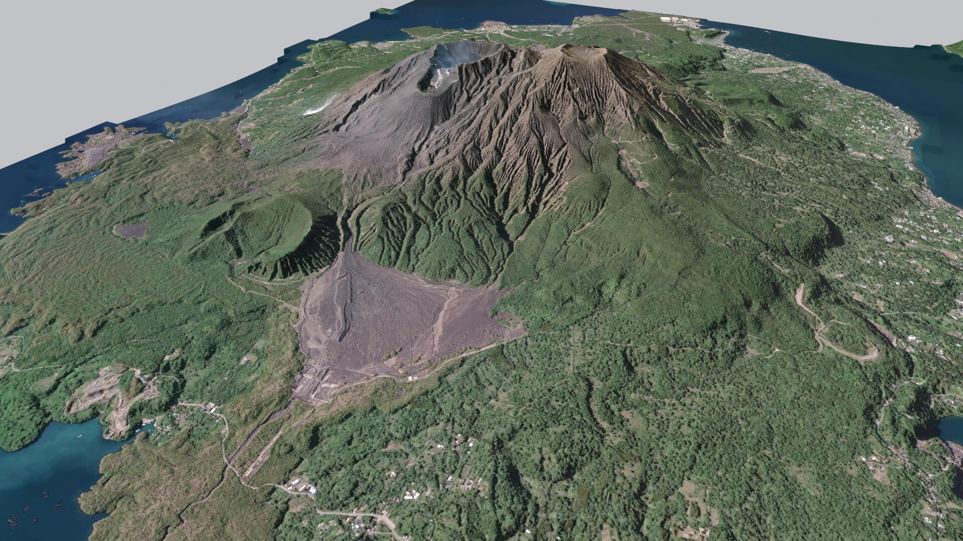 Mountain Landscape Stratovolcano Sakurajima Japan - 3D Model by clickshop3d