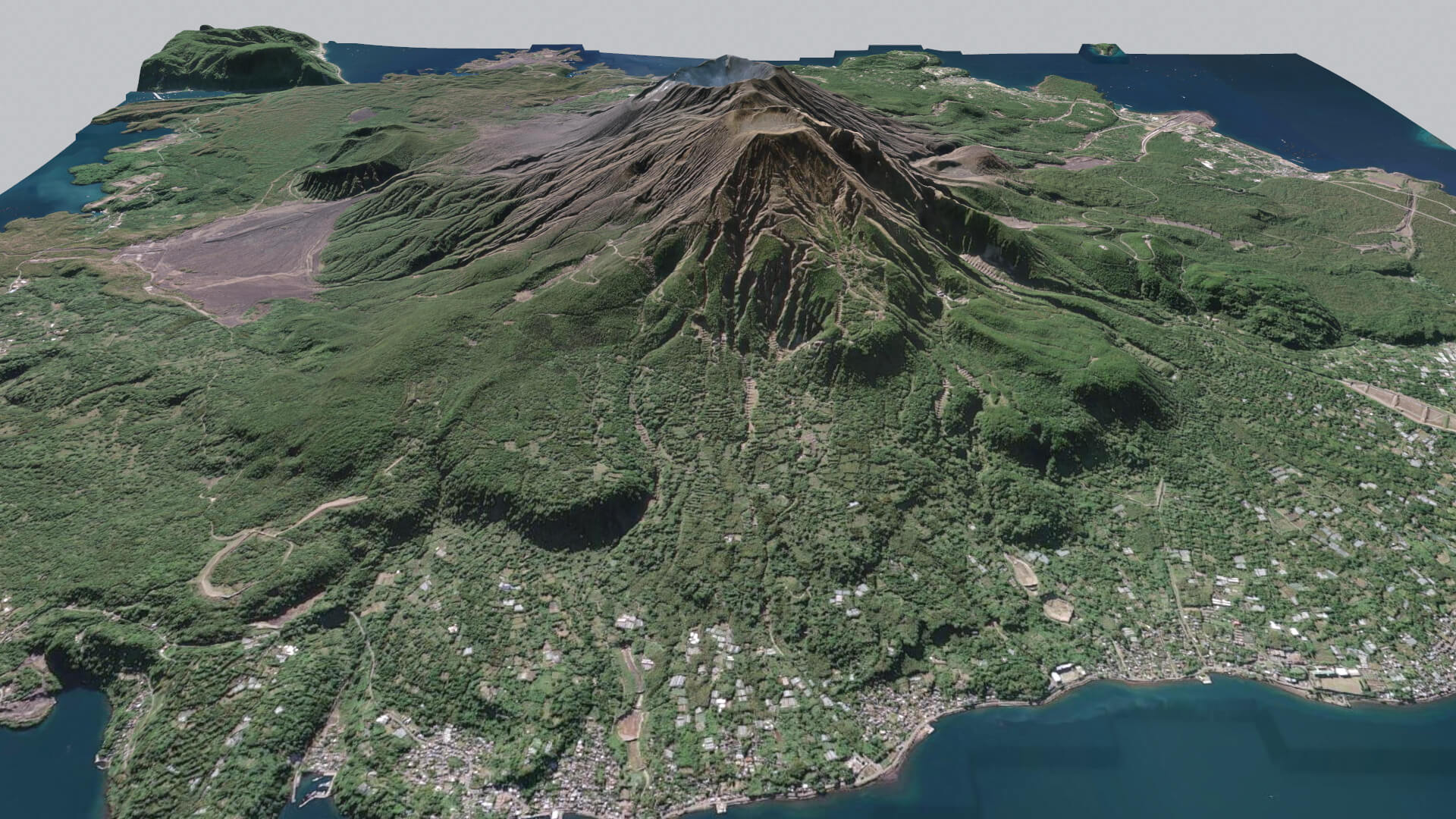 Mountain Landscape Stratovolcano Sakurajima Japan - 3D Model by clickshop3d