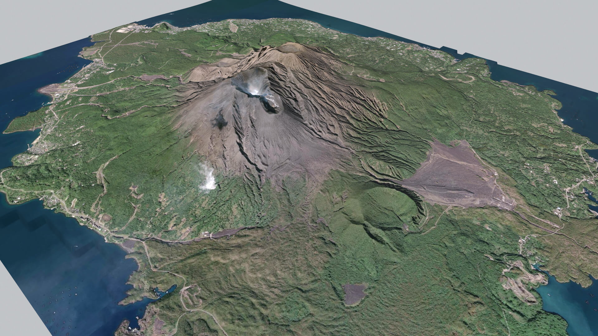 Mountain Landscape Stratovolcano Sakurajima Japan - 3D Model by clickshop3d