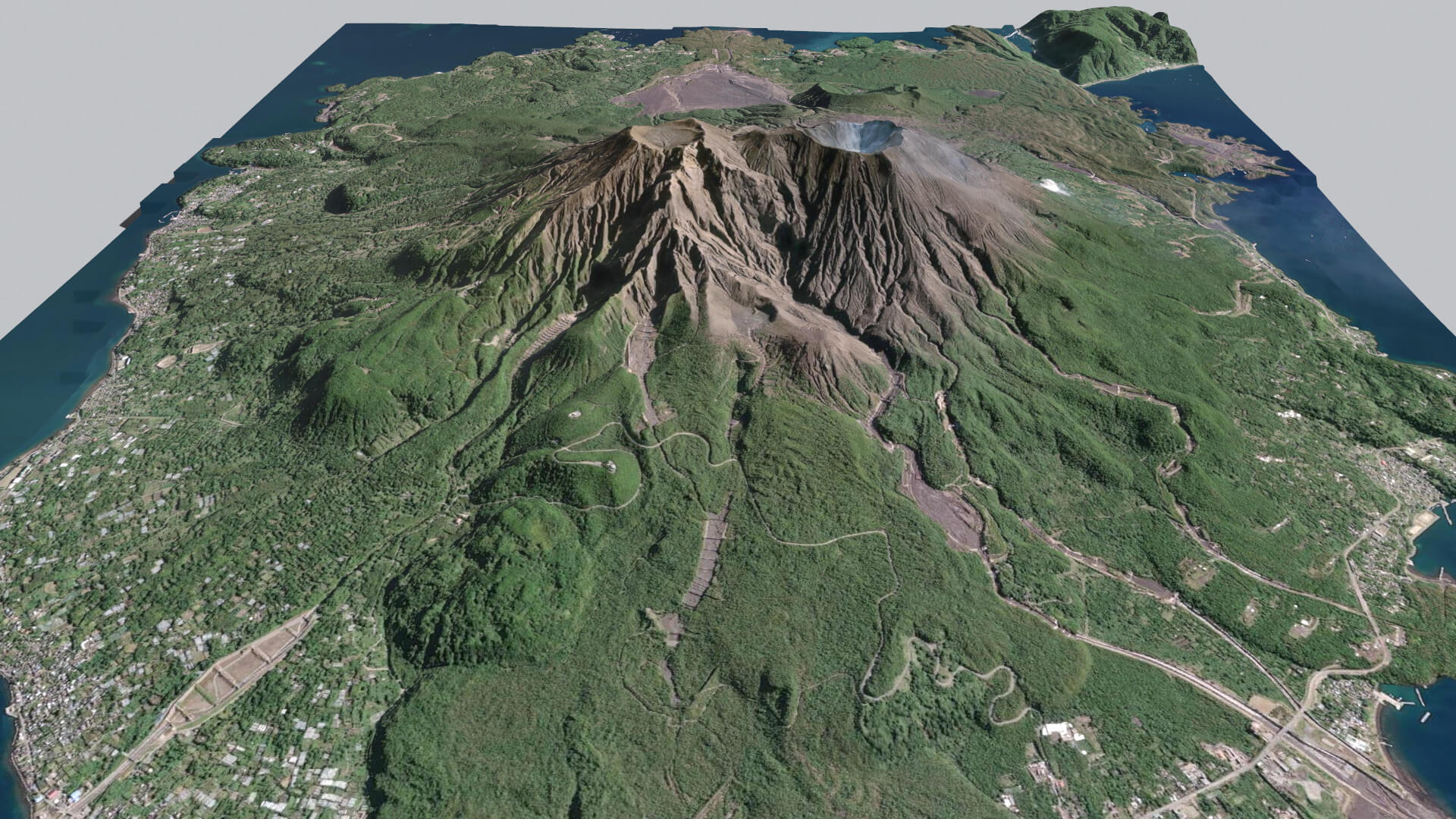 Mountain Landscape Stratovolcano Sakurajima Japan - 3D Model by clickshop3d