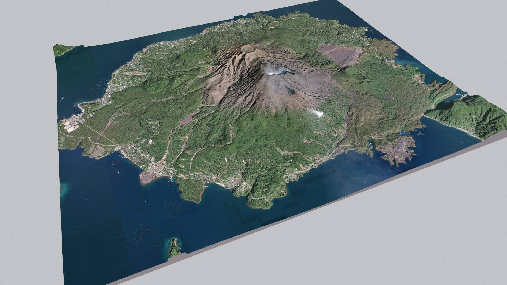 Mountain Landscape Stratovolcano Sakurajima Japan - 3D Model by clickshop3d