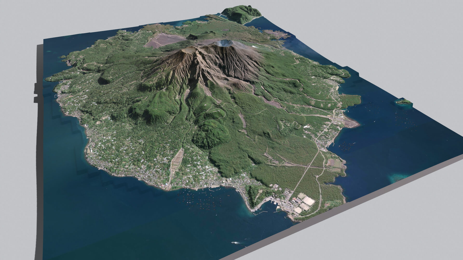 Mountain Landscape Stratovolcano Sakurajima Japan - 3D Model by clickshop3d