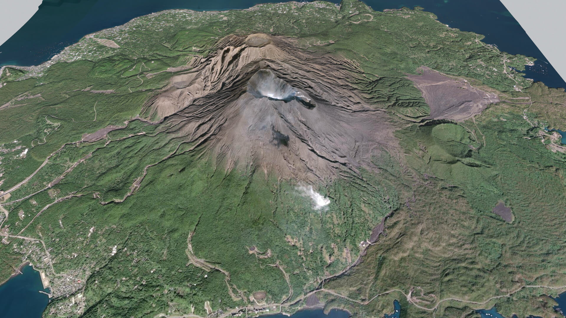Mountain Landscape Stratovolcano Sakurajima Japan - 3D Model by clickshop3d