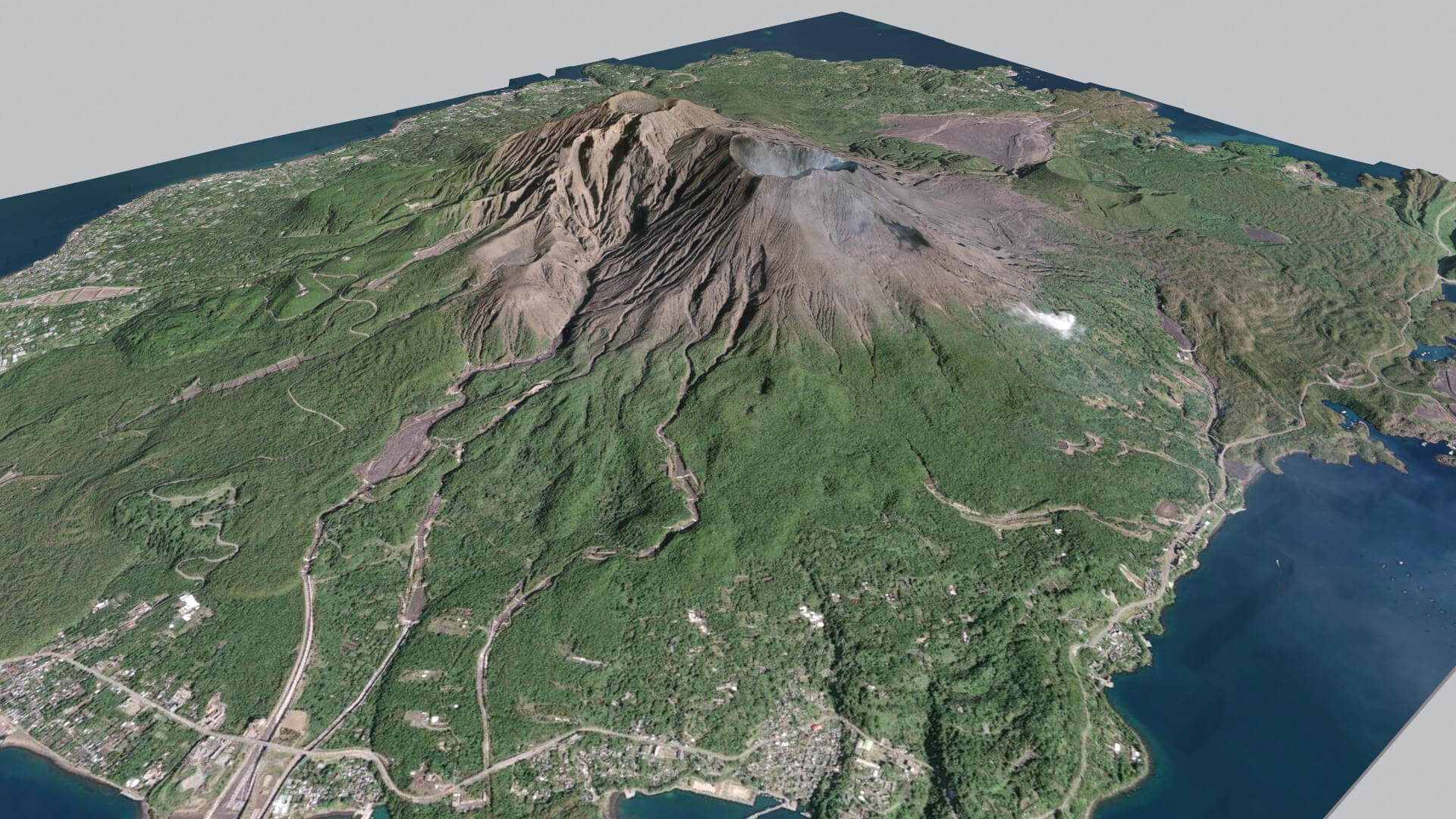 Mountain Landscape Stratovolcano Sakurajima Japan - 3D Model by clickshop3d