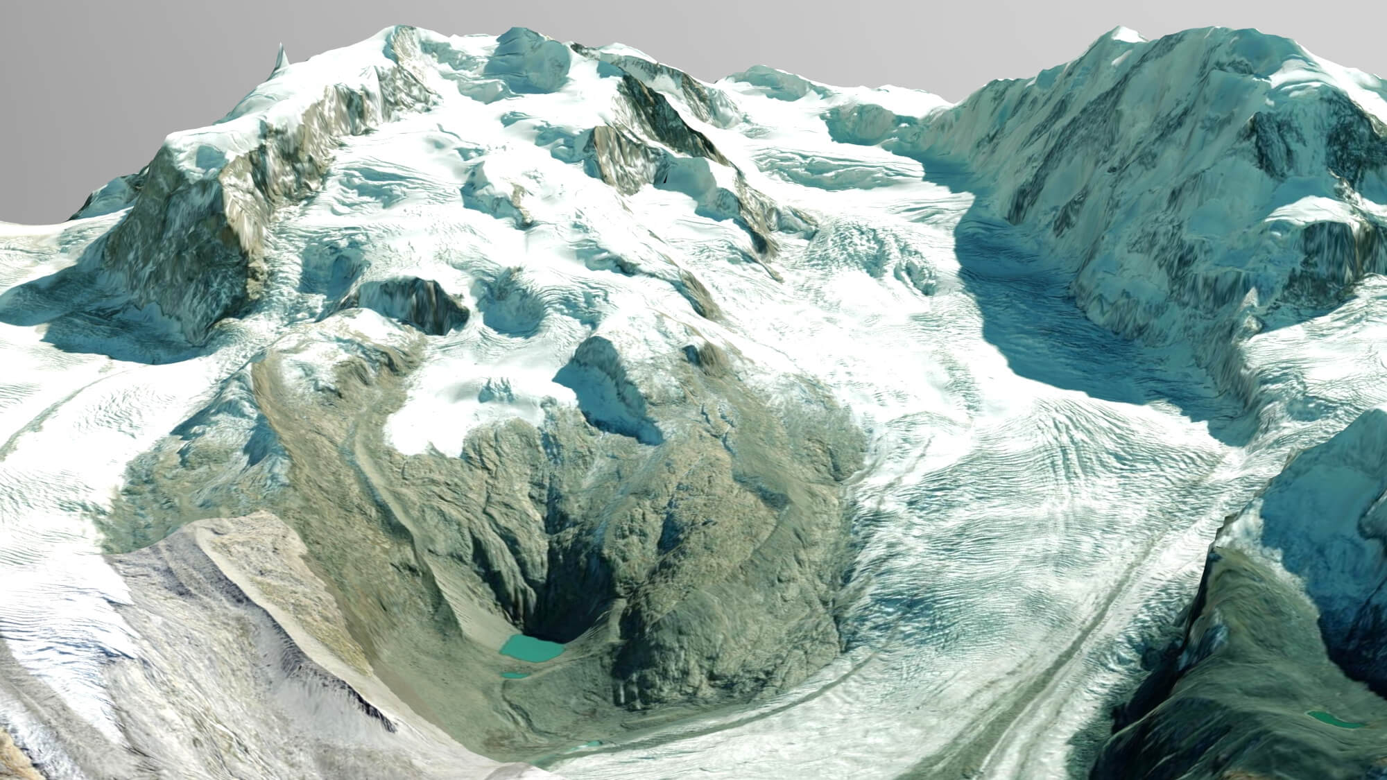 Mountain Landscape The Gorner Glacier Switzerland - 3D Model by clickshop3d