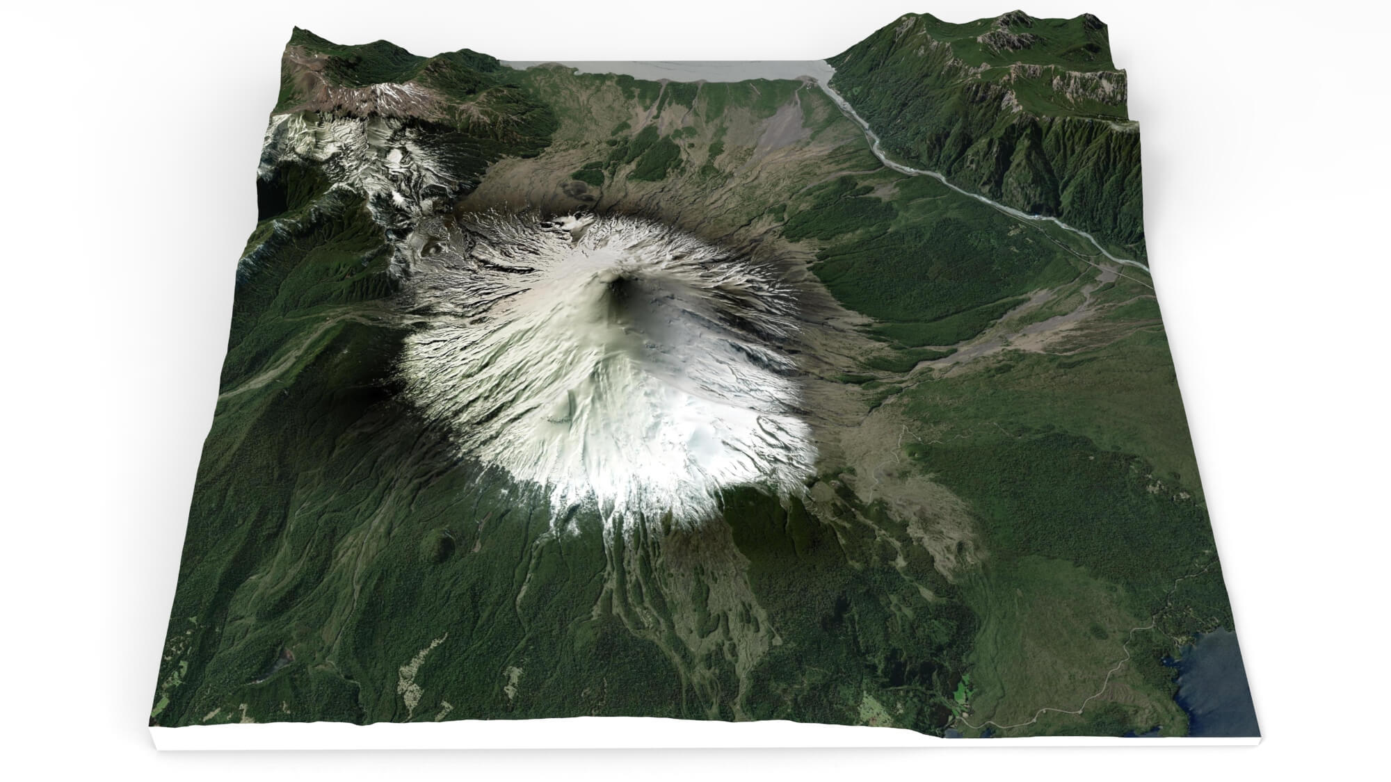 Mountain Landscape Volcano Osorno Andes Mountains in Chile - 3D Model ...
