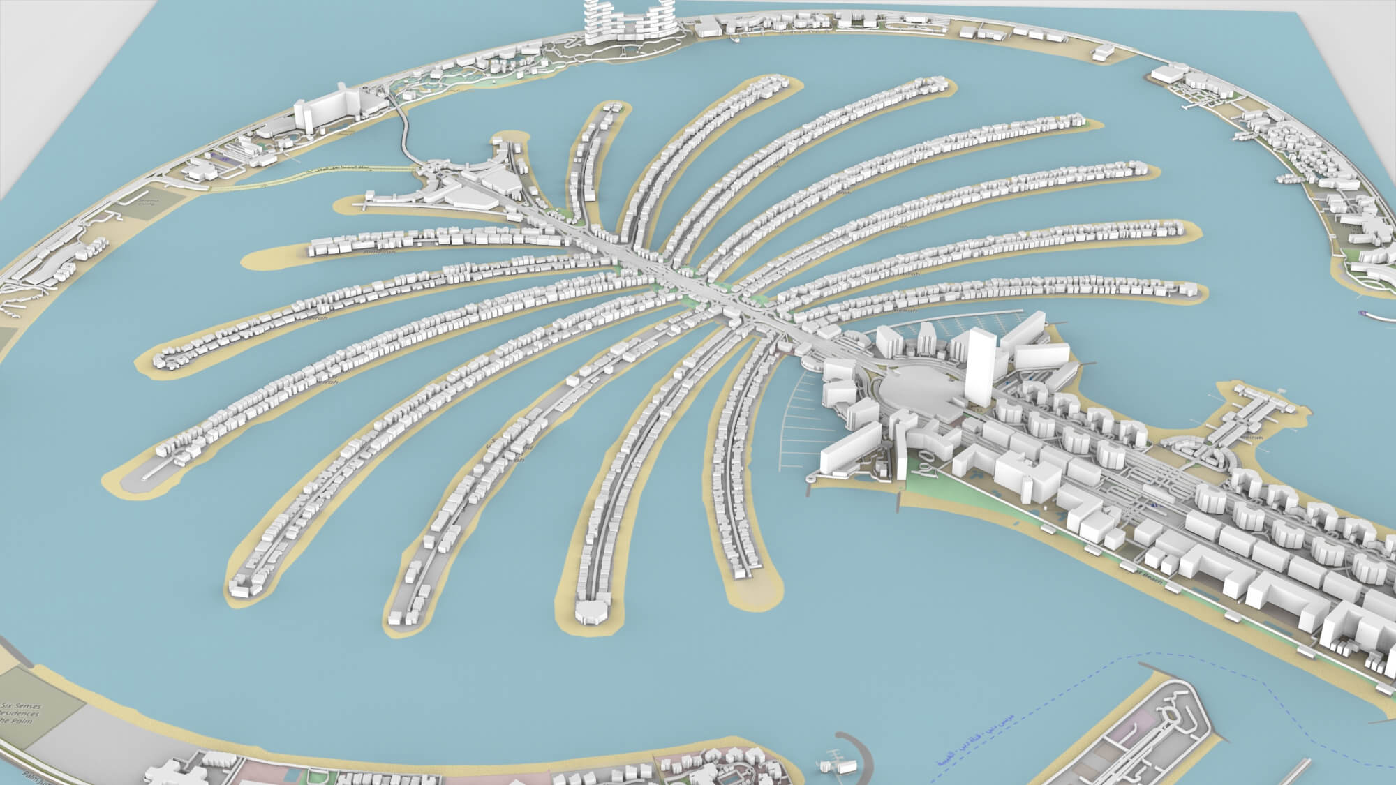 Palm Jumeira Dubai UAE - 3D Model by clickshop3d