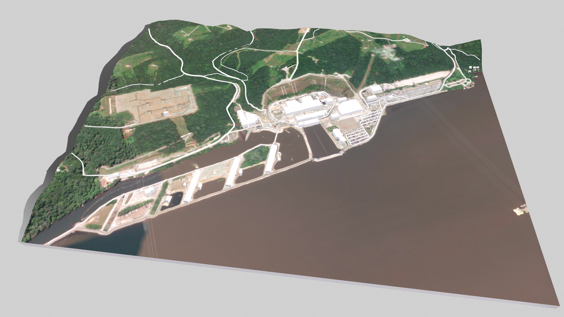 Peach Bottom Nuclear Power Plant United States - 3D Model by clickshop3d