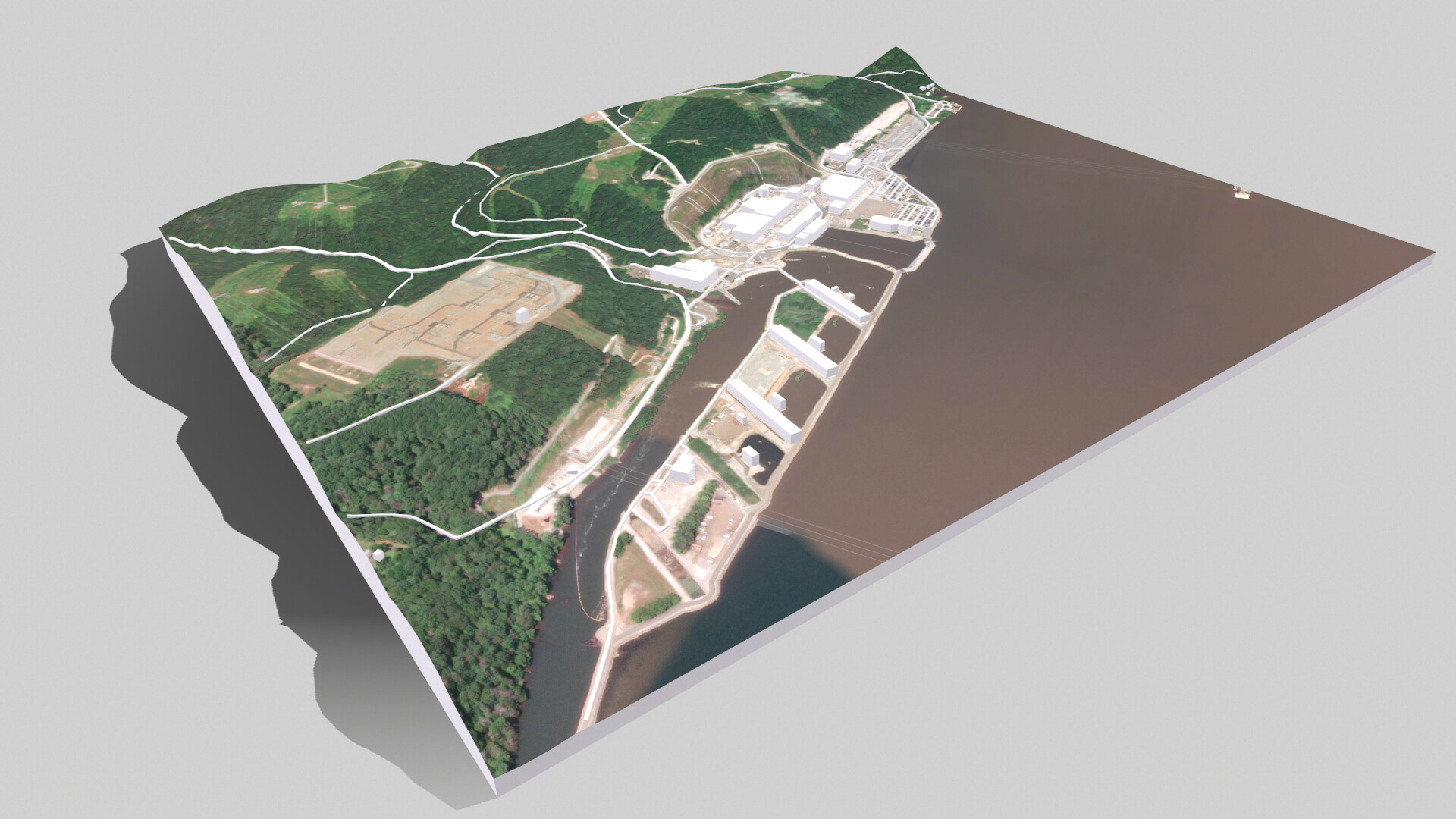 Peach Bottom Nuclear Power Plant United States - 3D Model by clickshop3d