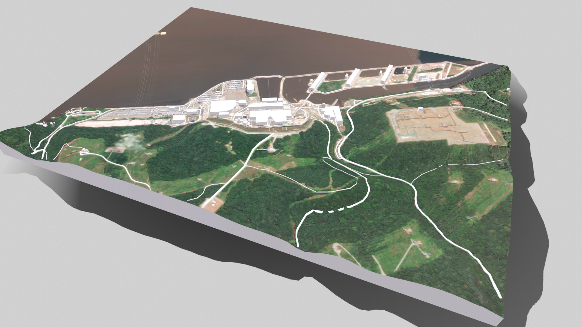 Peach Bottom Nuclear Power Plant United States - 3D Model by clickshop3d