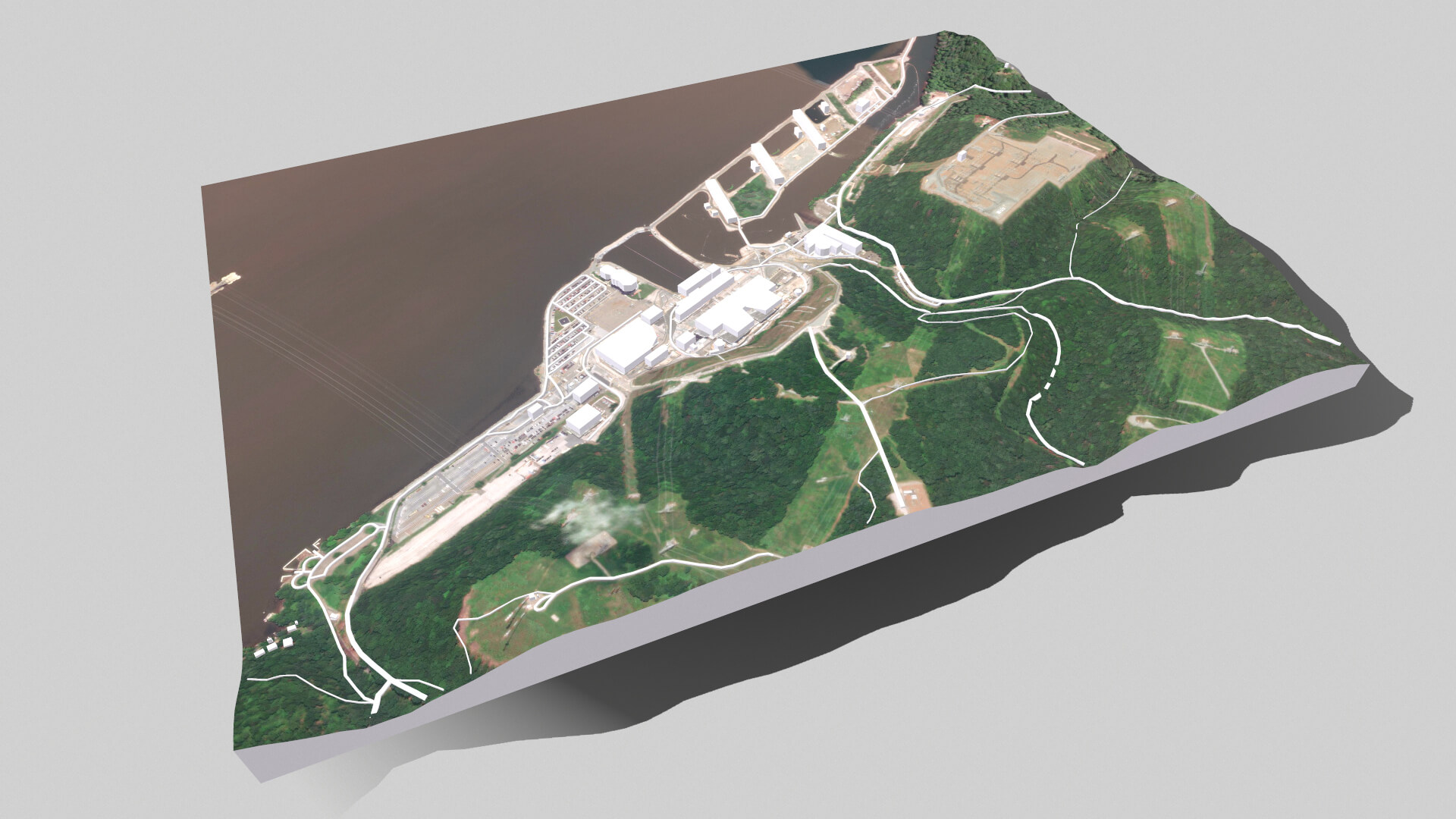 Peach Bottom Nuclear Power Plant United States - 3D Model by clickshop3d