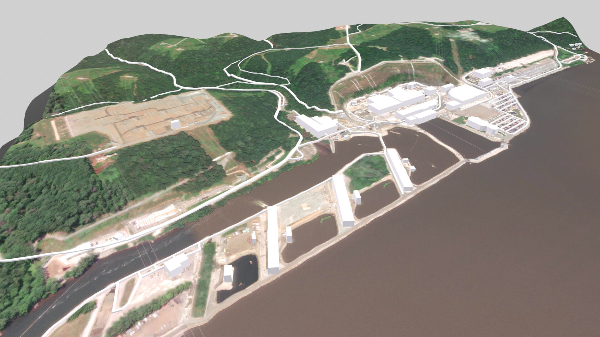 Peach Bottom Nuclear Power Plant United States - 3D Model by clickshop3d