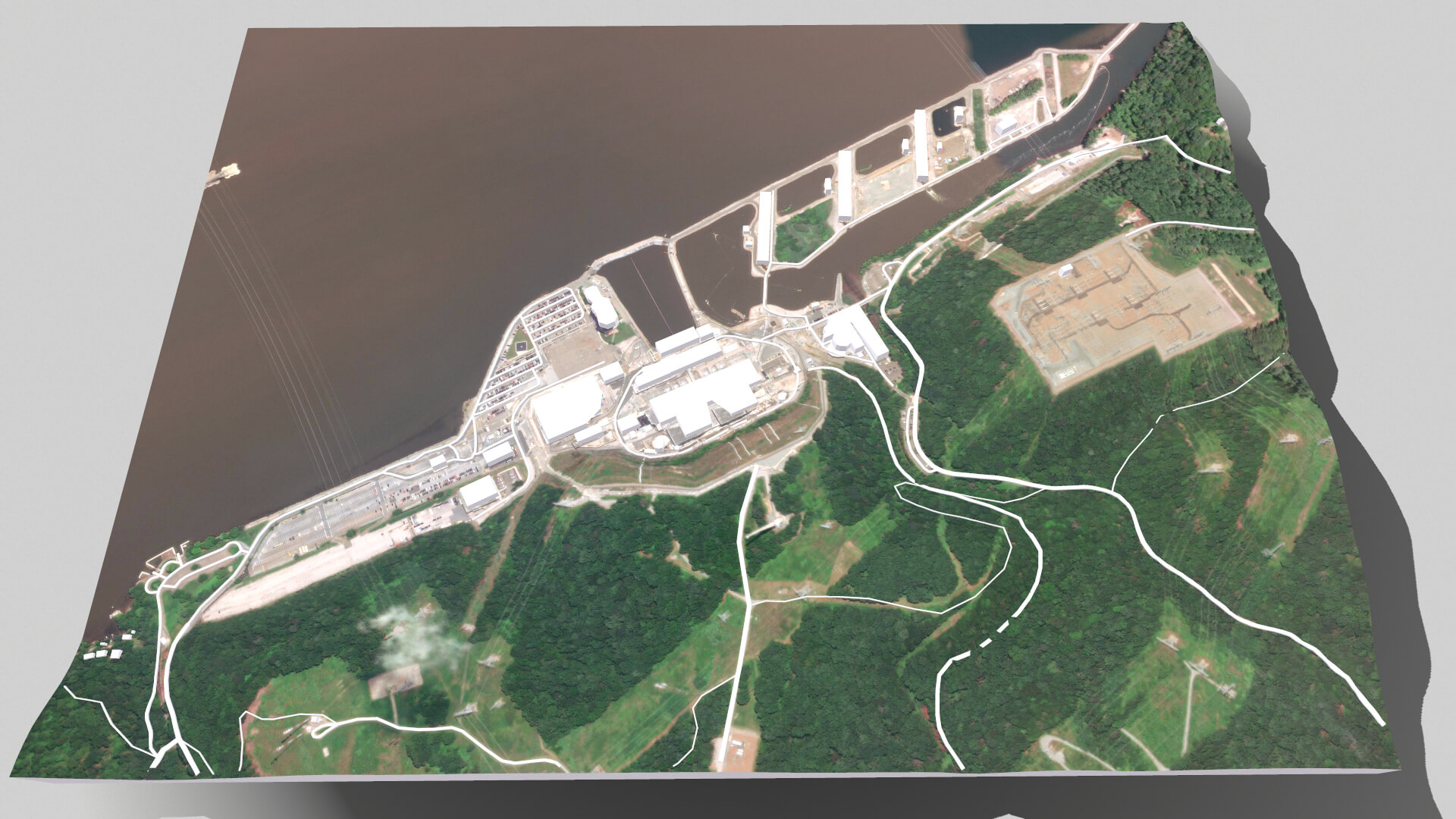 Peach Bottom Nuclear Power Plant United States - 3D Model by clickshop3d