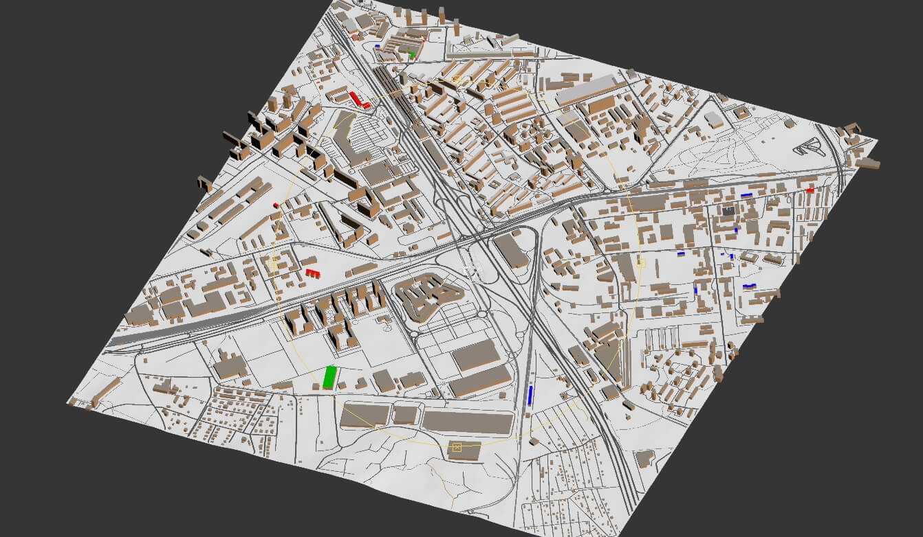 Streets and Roads Lyubertsy Moscow Region - 3D Model by clickshop3d