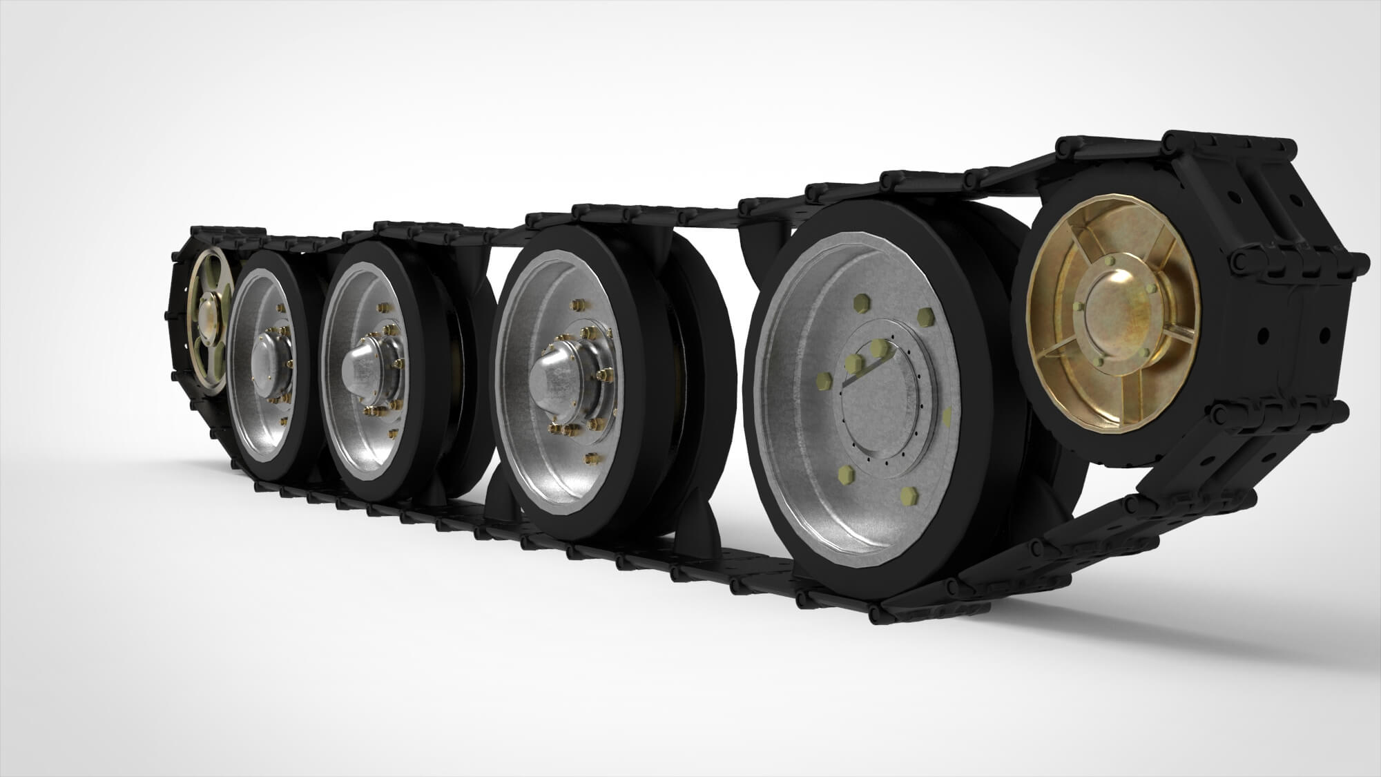 Tank Tracks Crawler tracks rollers mine trawls - 3D Model by clickshop3d