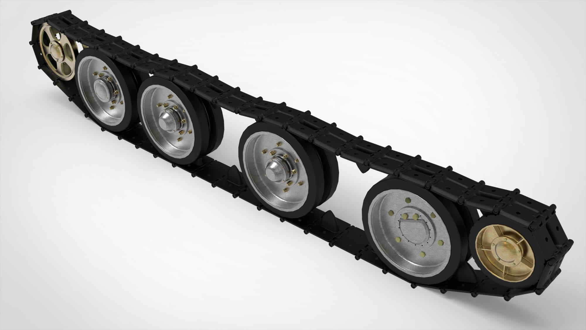 Tank Tracks Crawler tracks rollers mine trawls - 3D Model by clickshop3d