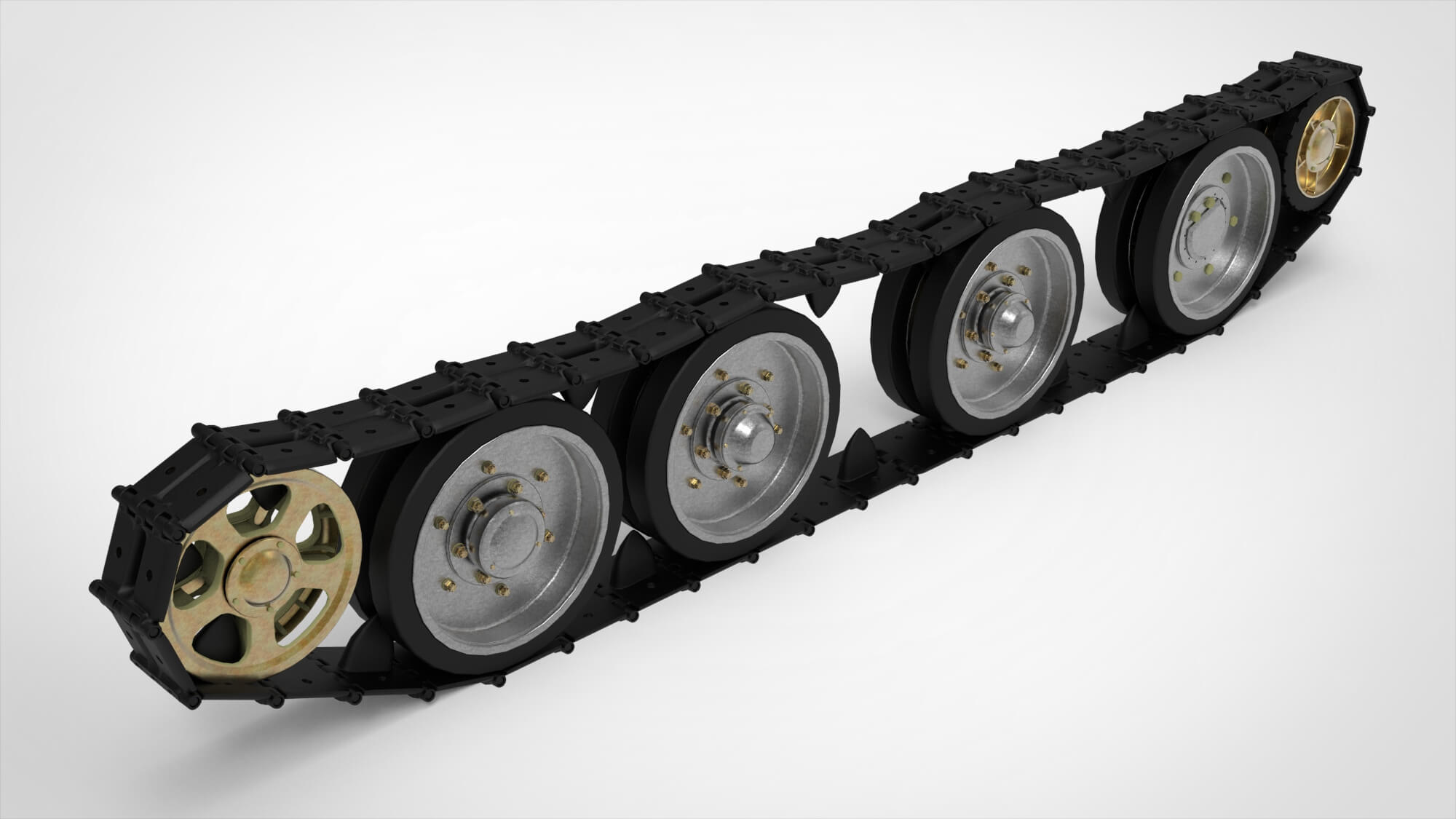 Tank Tracks Crawler tracks rollers mine trawls - 3D Model by clickshop3d