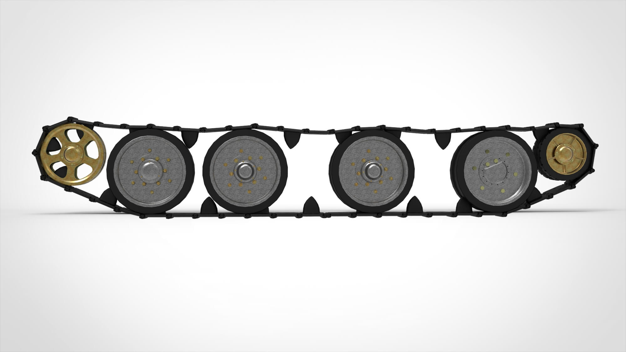 Tank Tracks Crawler tracks rollers mine trawls - 3D Model by clickshop3d