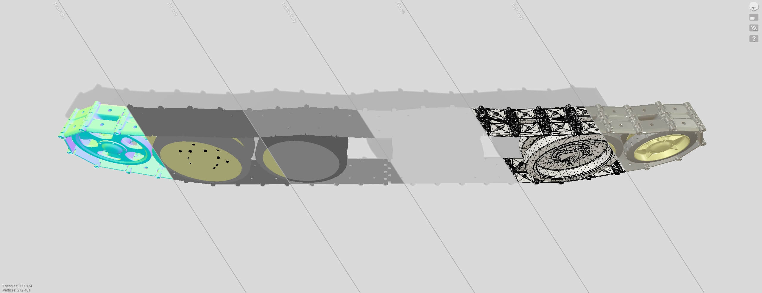 Tank Tracks Crawler tracks rollers mine trawls - 3D Model by clickshop3d