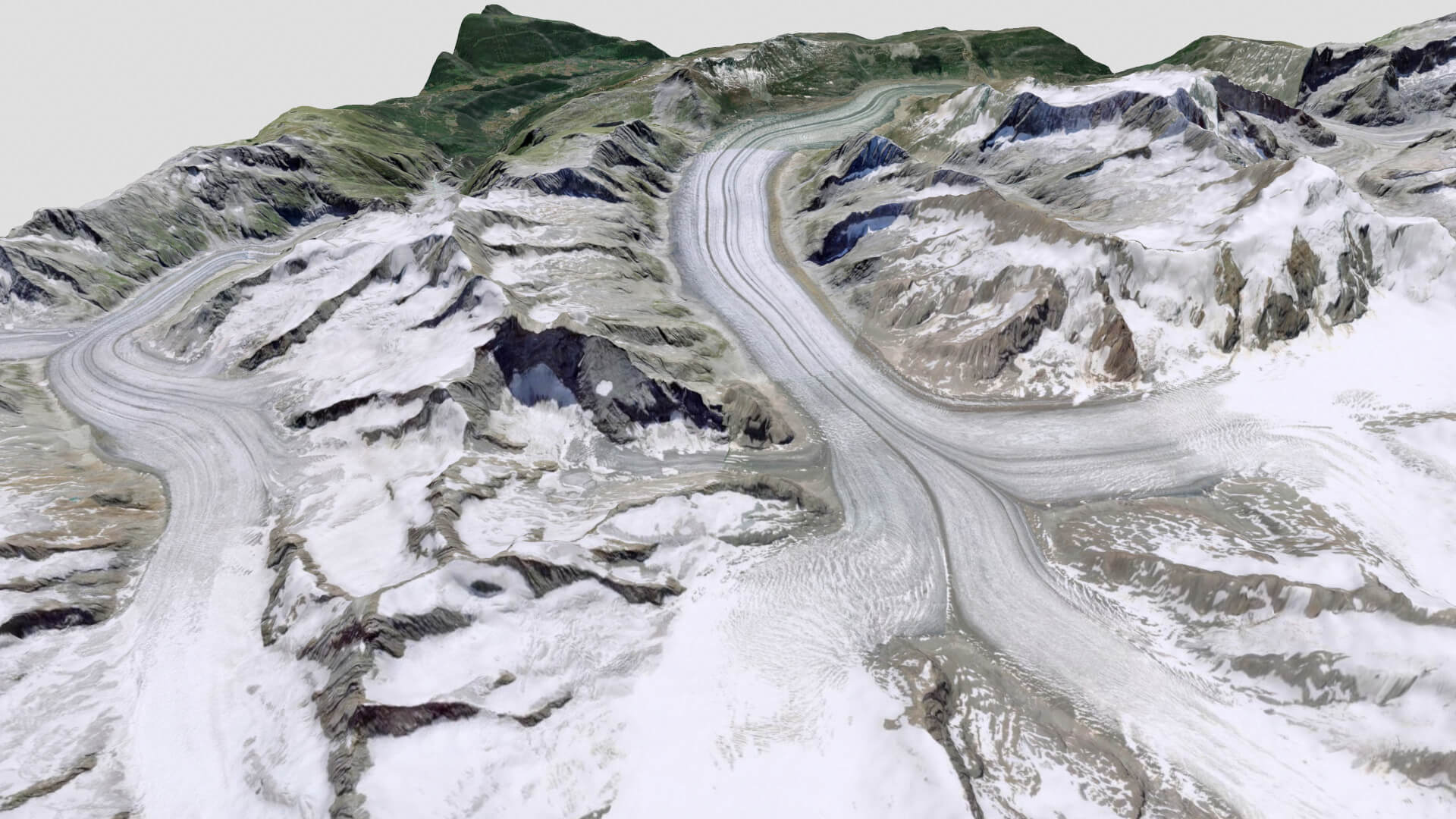 The Aletsch Glacier Bernese Alps Switzerland - 3D Model by clickshop3d