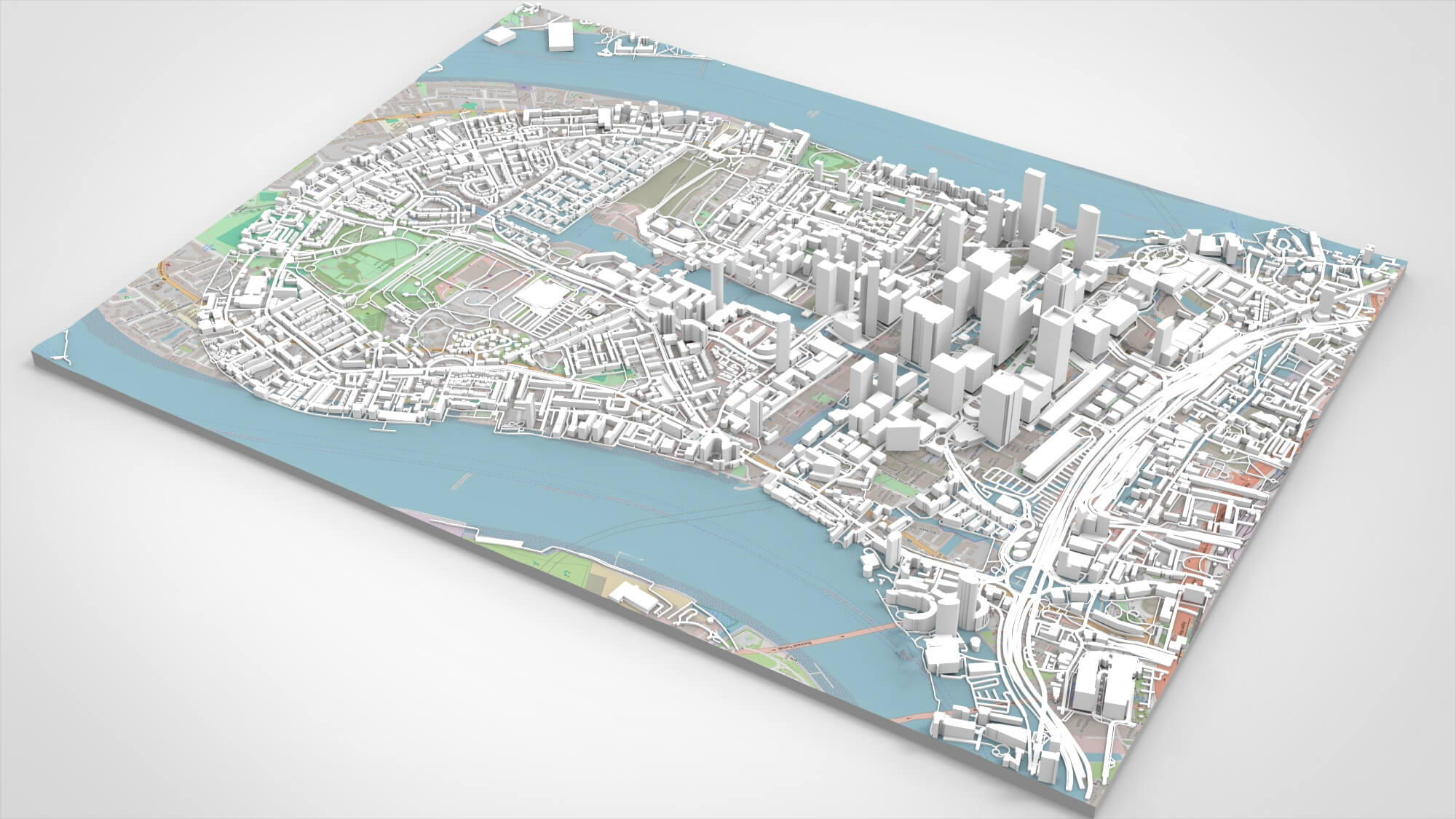 The Isle of Dogs London England - 3D Model by clickshop3d