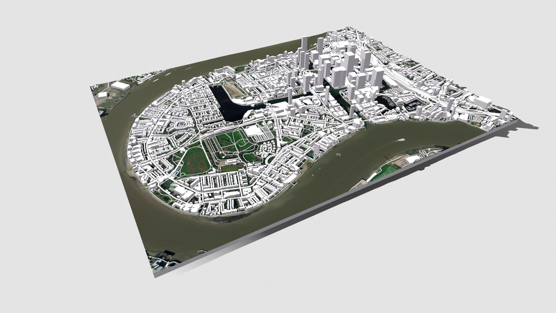 The Isle of Dogs London England - 3D Model by clickshop3d