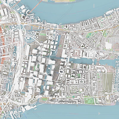 The Isle of Dogs London England - 3D Model by clickshop3d