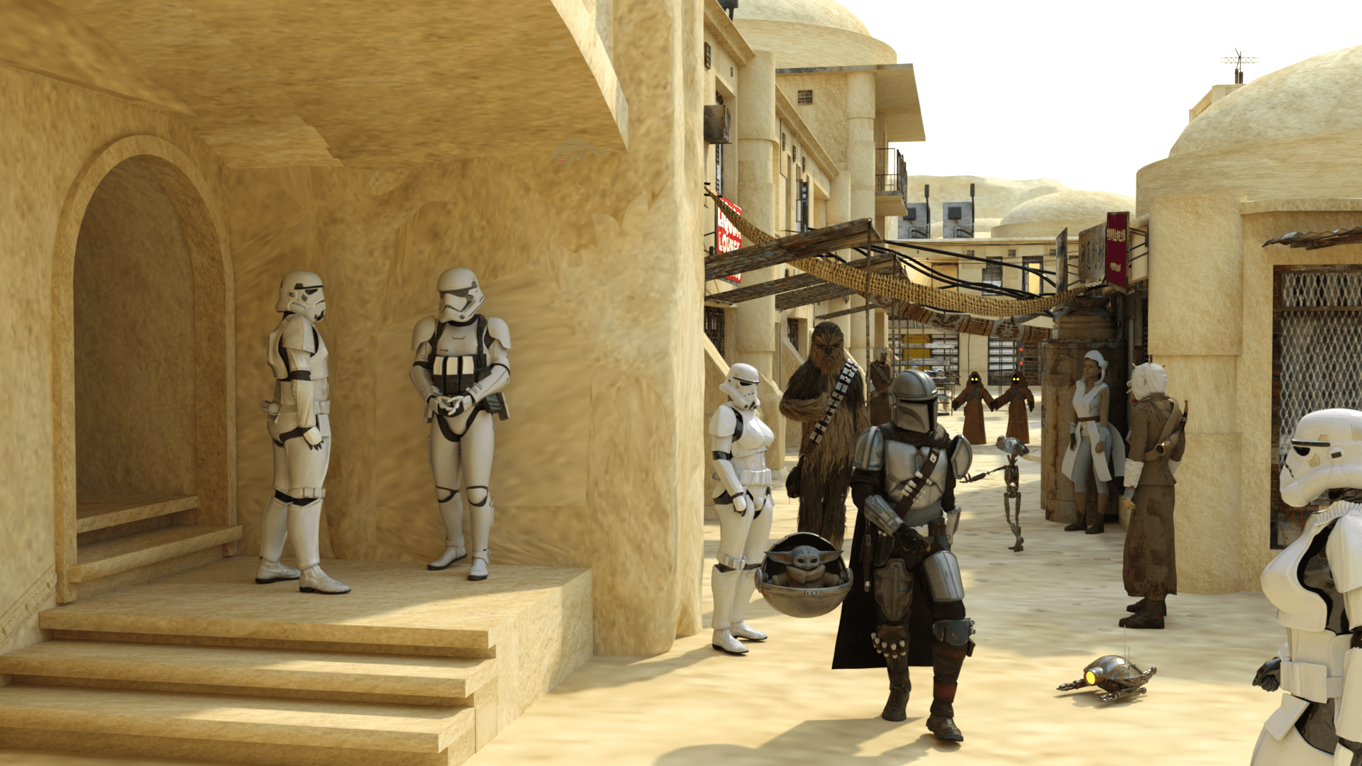 Desert Spaceport 3D Render, Digital Art by clioschrotter