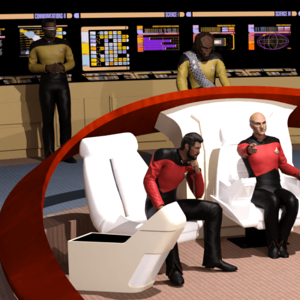 VOY Bridge Crew 3D Render, Digital Art by clioschrotter