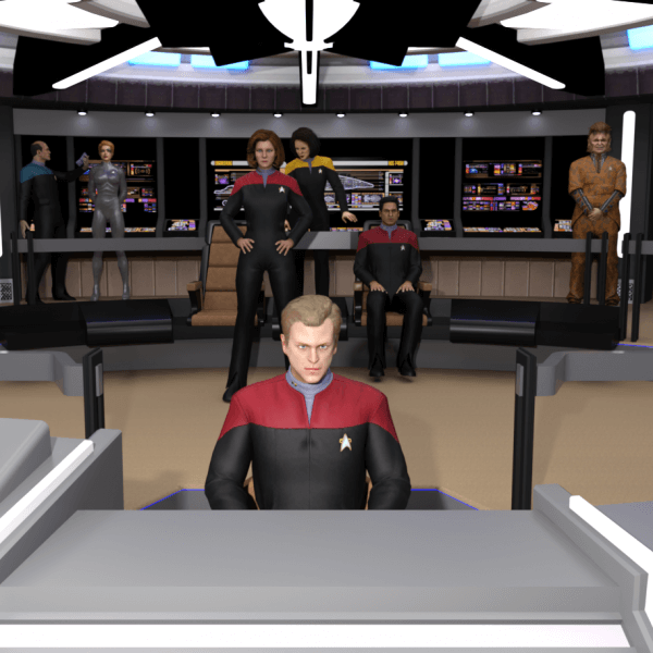 TNG Bridge Crew 3D Render, Digital Art by clioschrotter