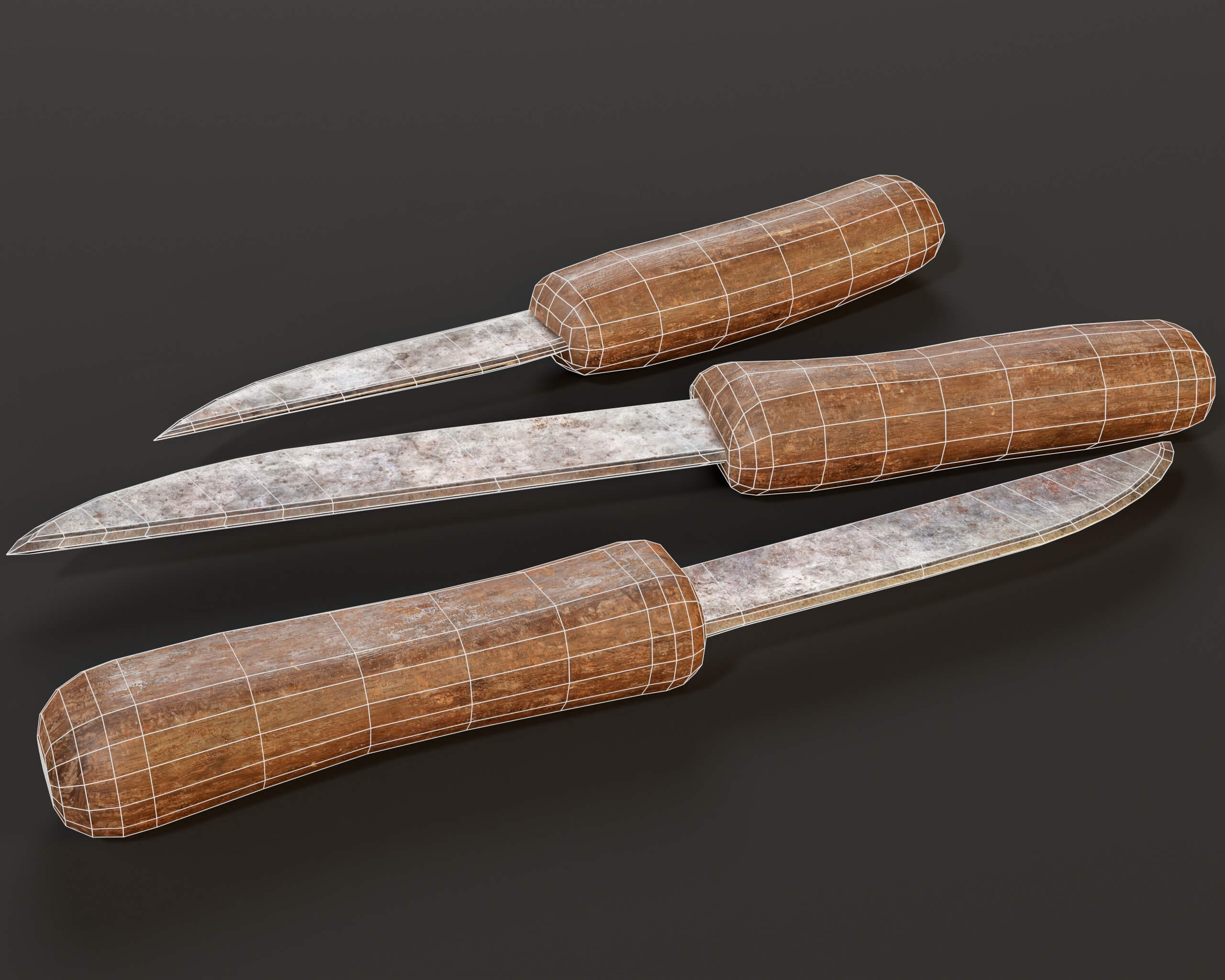 Camping Knives - 3D Model by clockworkcreations