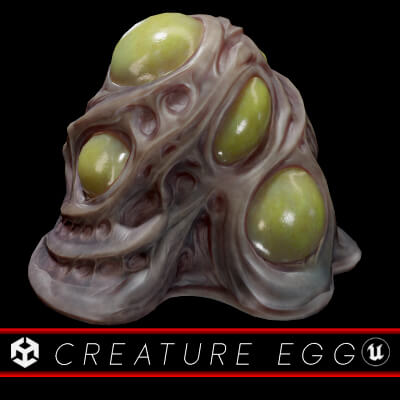 Sci-Fi Creature Egg 3D Model by clockworkcreations
