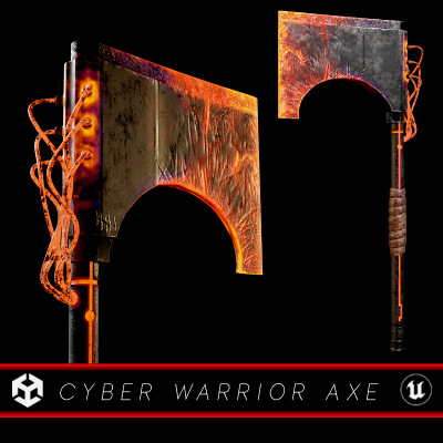 Cyber Warrior Axe - 3D Model by clockworkcreations