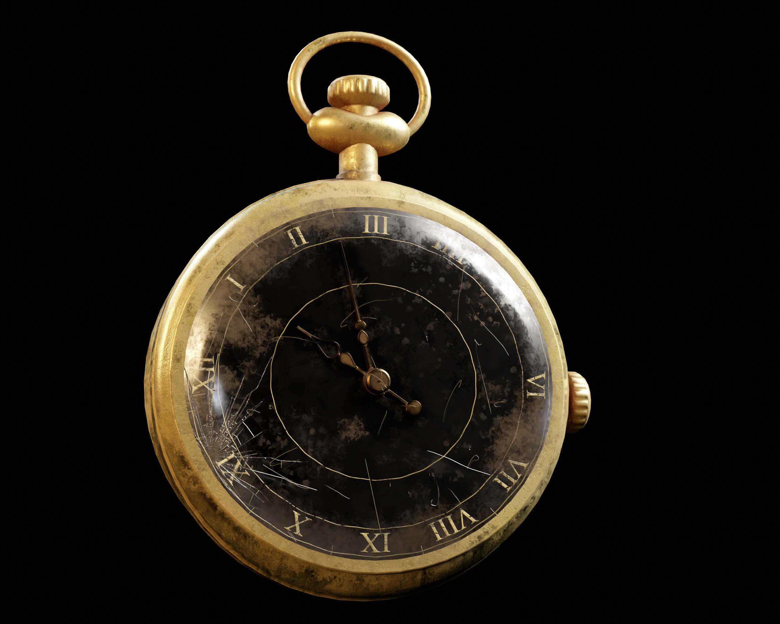 Damaged Victorian Stopwatch - 3D Model by clockworkcreations