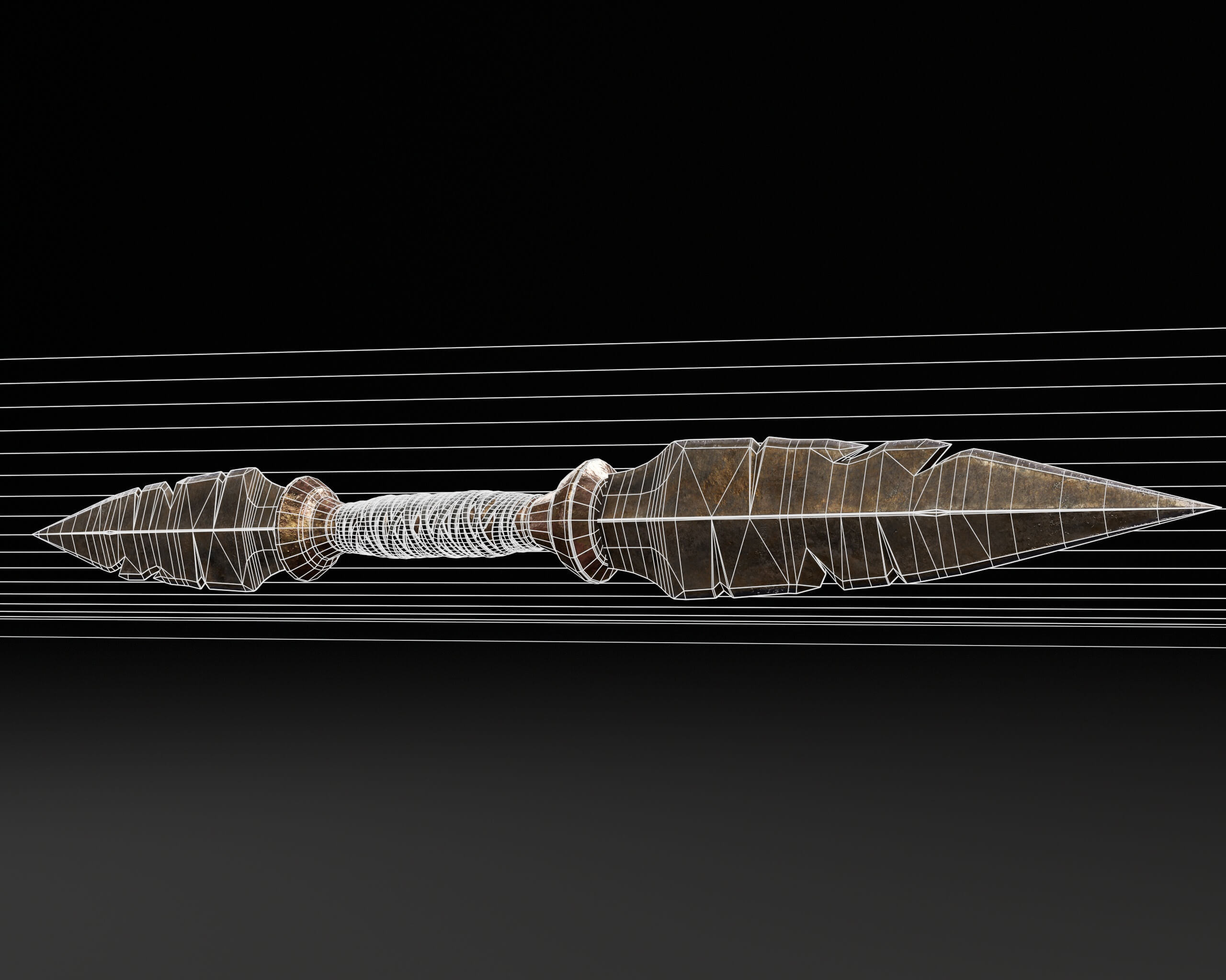 Double Spearhead Knife - 3D Model by clockworkcreations