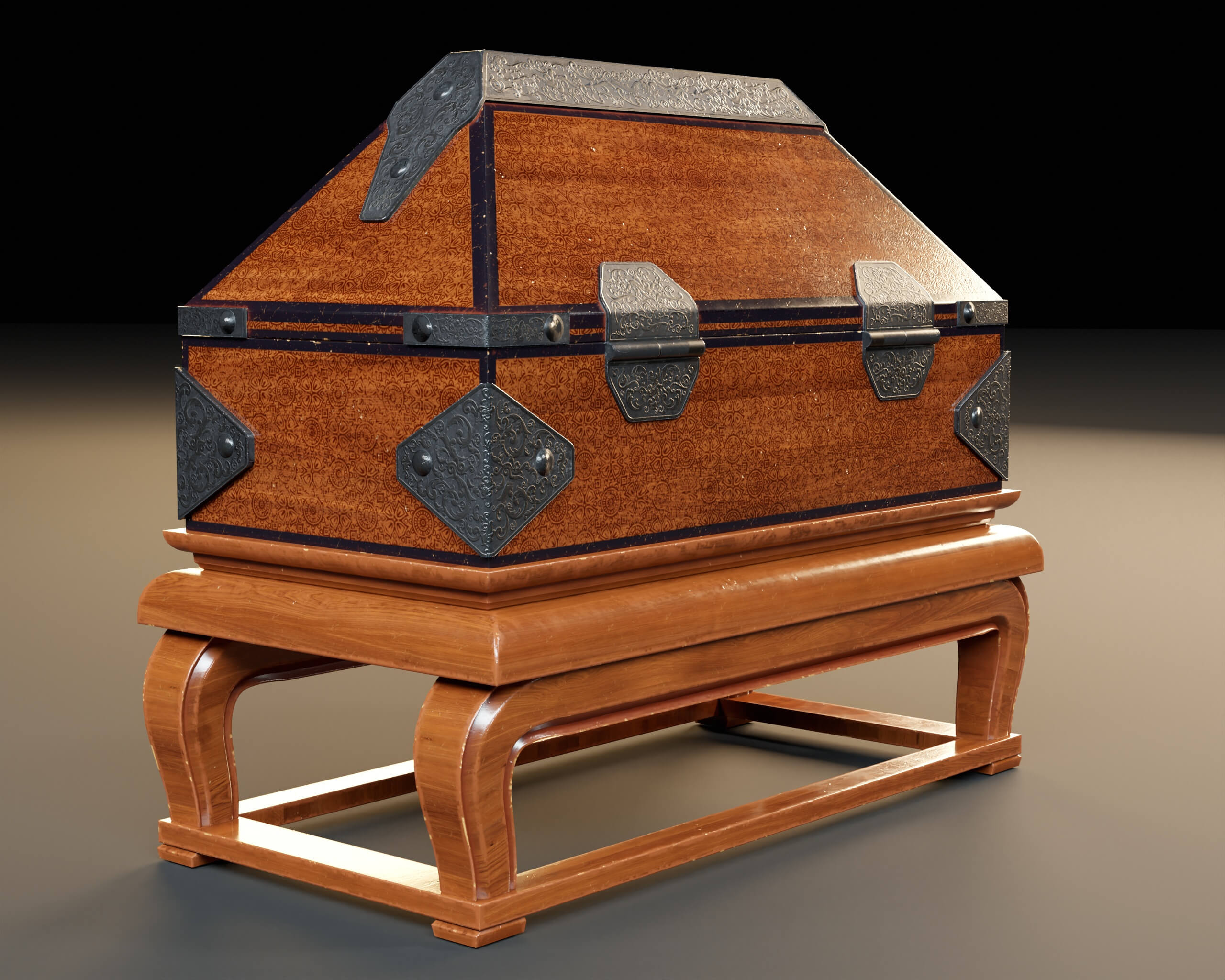 Elegant Asian Chest - 3D Model by clockworkcreations