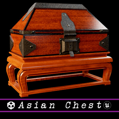 Elegant Asian Chest - 3D Model by clockworkcreations