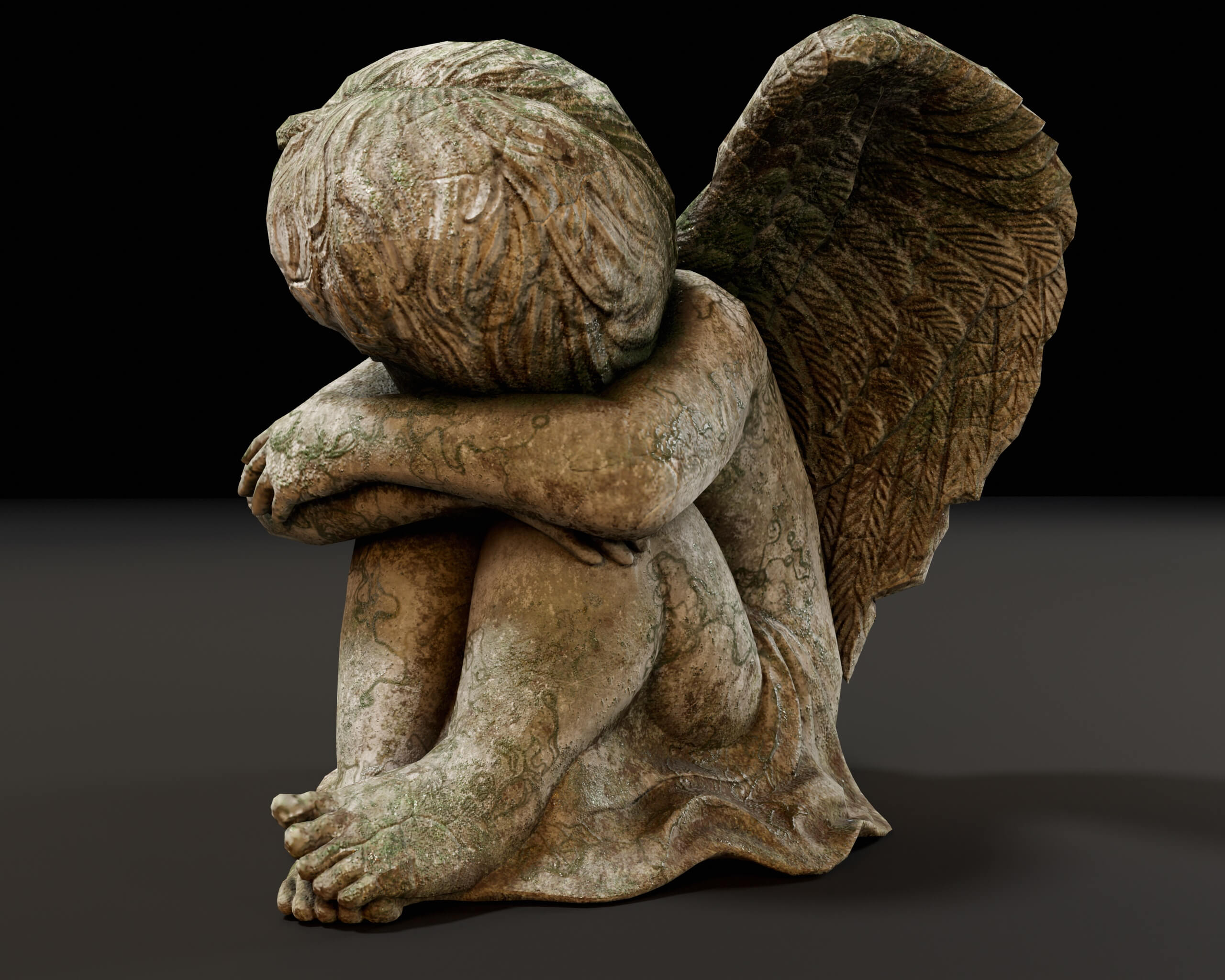 Garden Cherub Statue - 3D Model by clockworkcreations