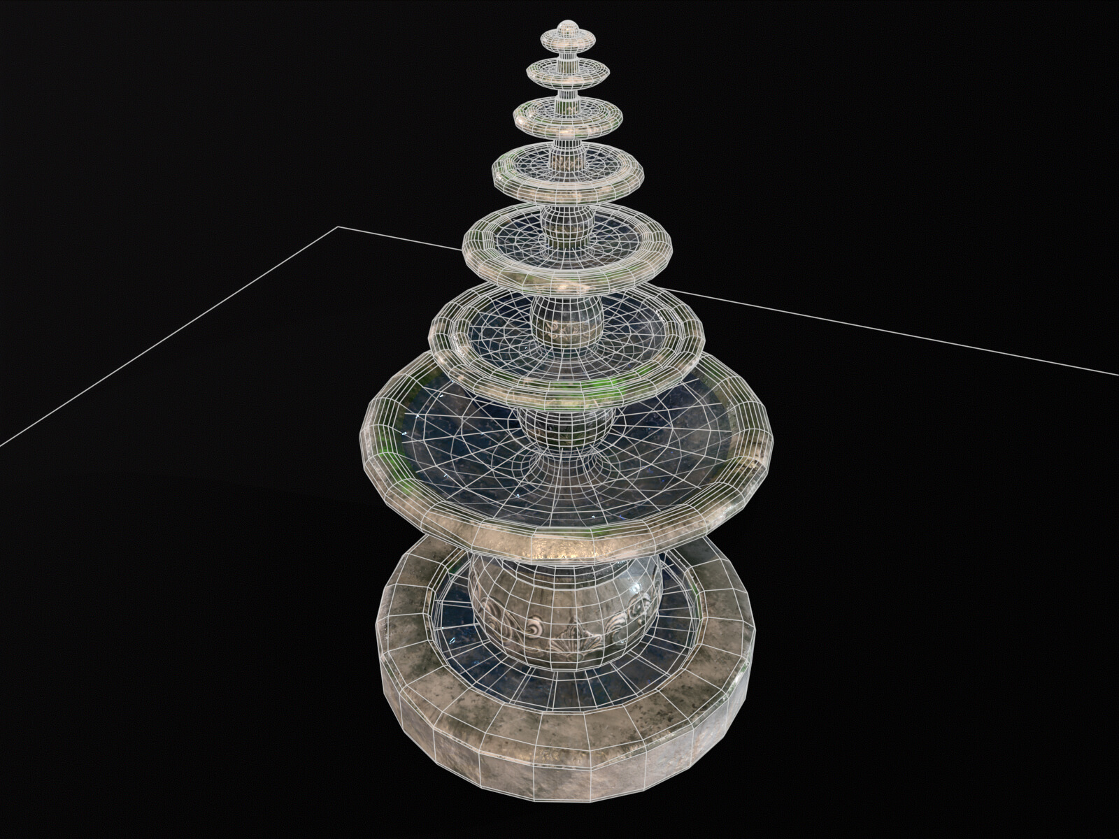 Garden Multi Layered Waterfountain - 3D Model by clockworkcreations