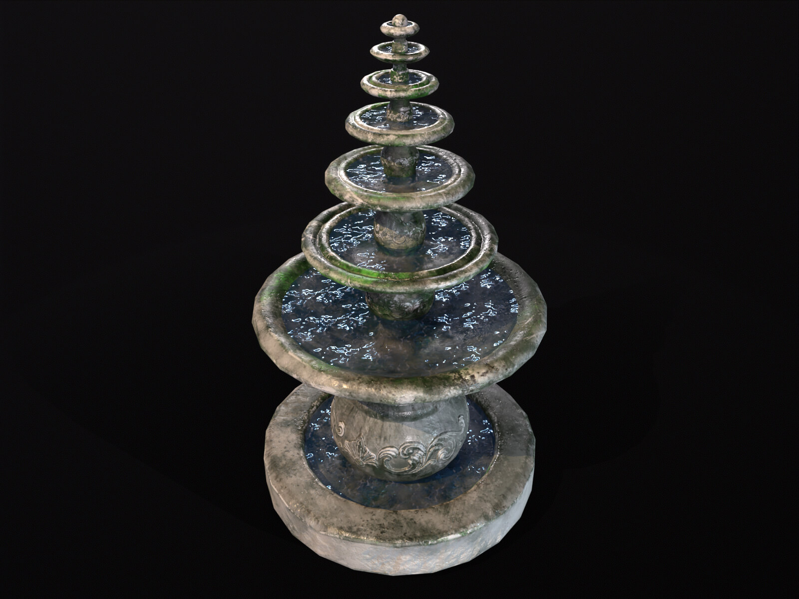 Garden Multi Layered Waterfountain - 3D Model by clockworkcreations