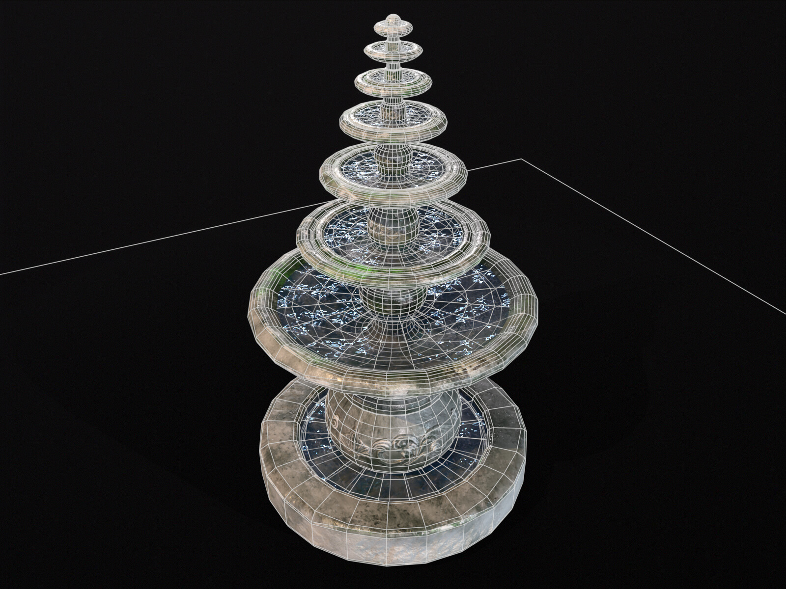 Garden Multi Layered Waterfountain - 3D Model by clockworkcreations