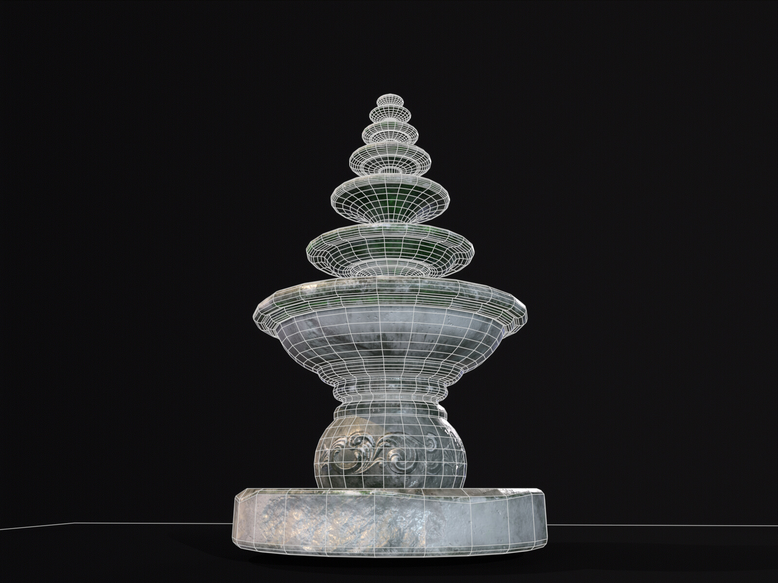 Garden Multi Layered Waterfountain - 3D Model by clockworkcreations