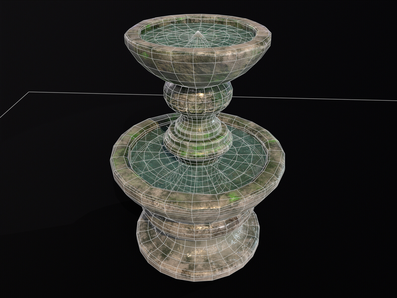 Garden Round Water Fountain - 3D Model by clockworkcreations