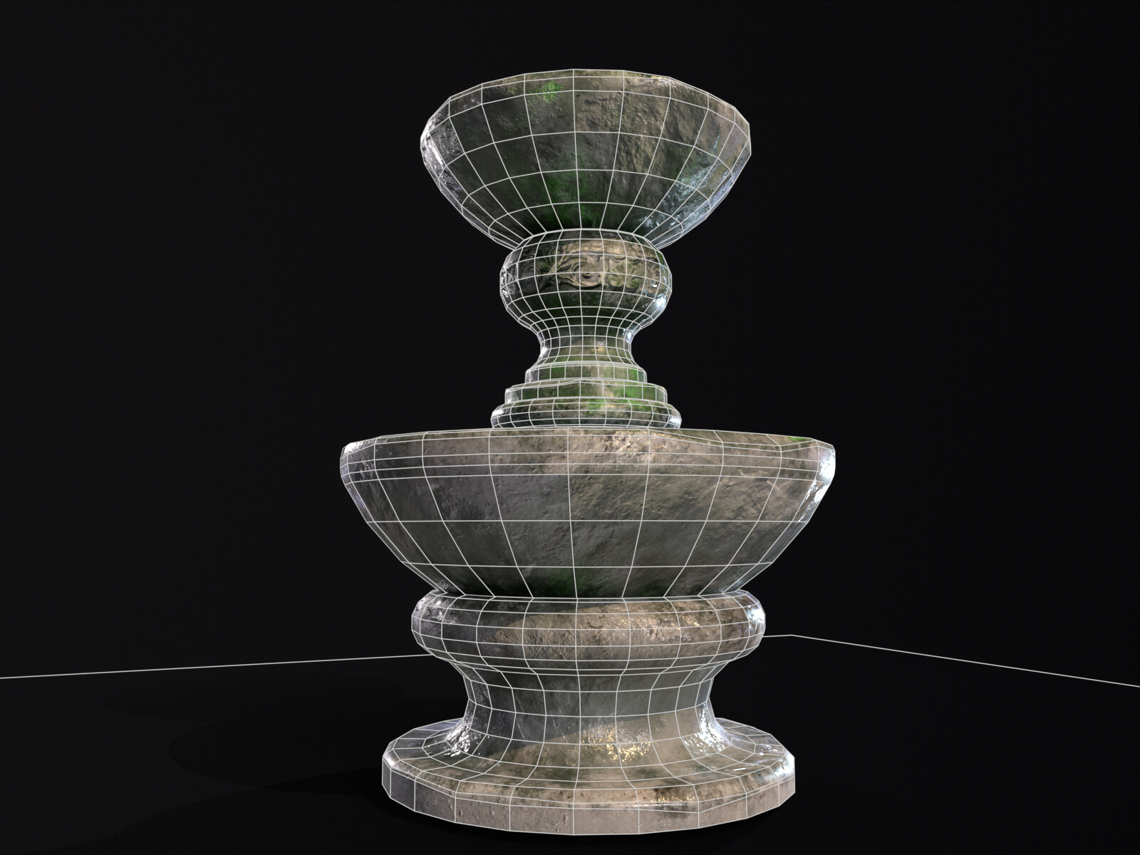 Garden Round Water Fountain - 3D Model by clockworkcreations