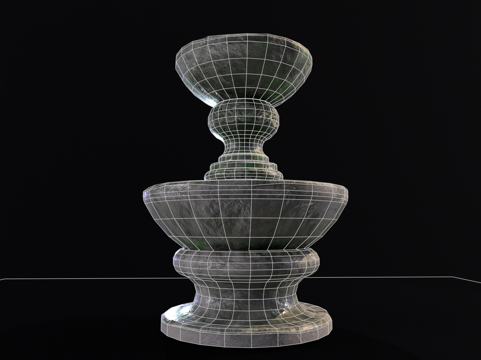 Garden Round Water Fountain - 3D Model by clockworkcreations