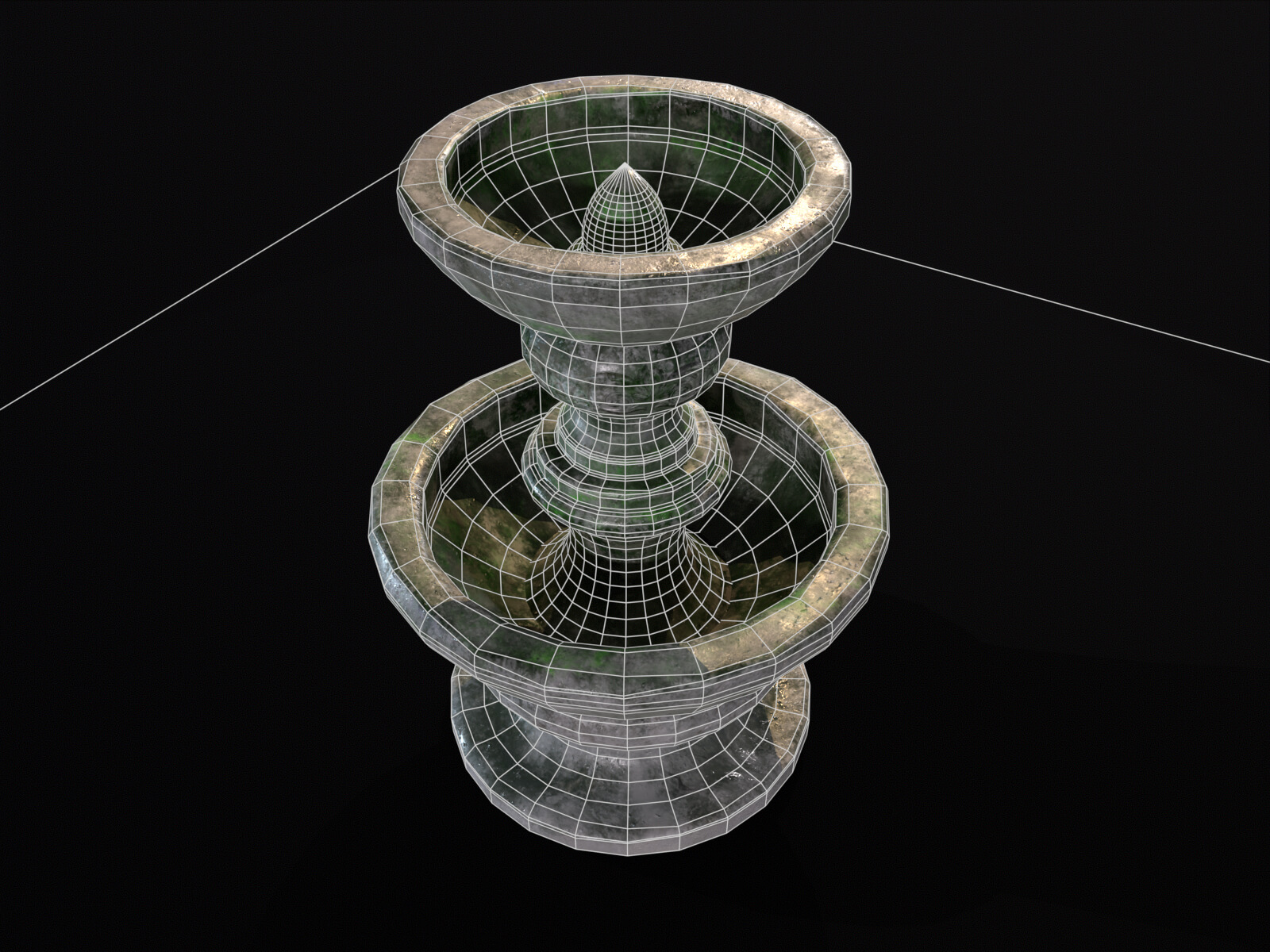 Garden Round Water Fountain - 3D Model by clockworkcreations